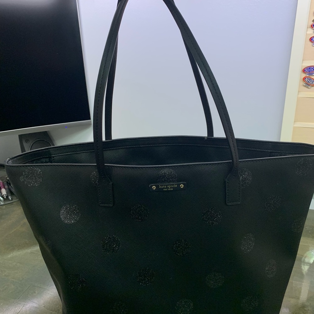 Kate Spade Large Black Polka Dot Tote, Nwot, Smoke An… - Gem